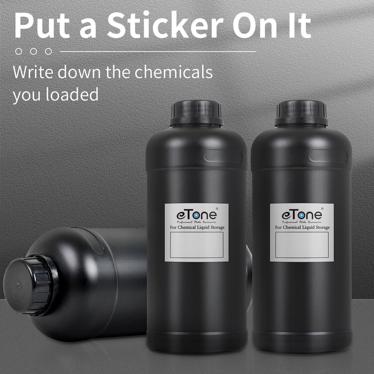 Set of 3 Darkroom Chemical Storage Bottles – 1L Plastic Containers for ...